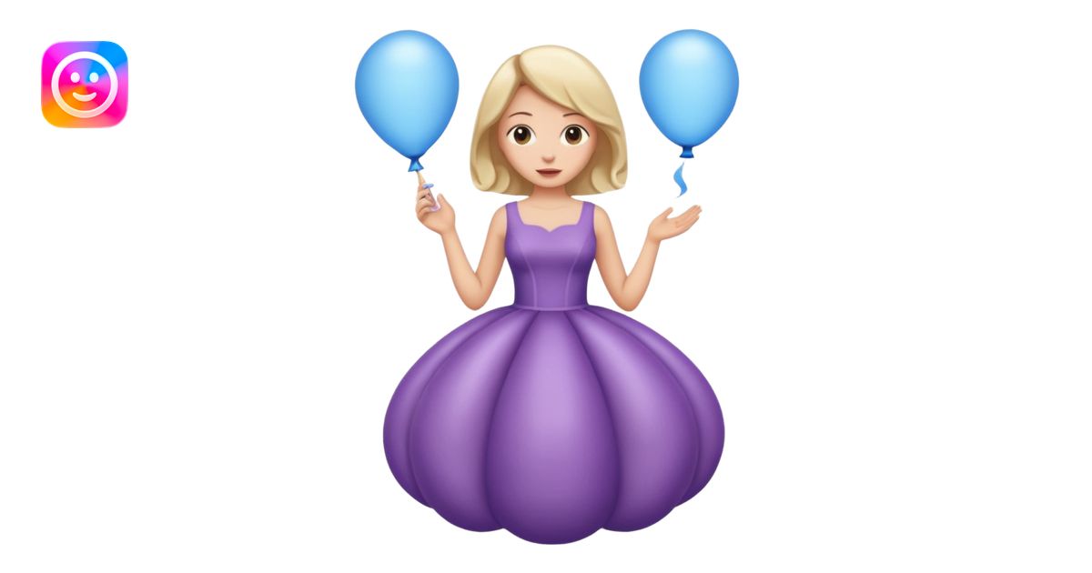 Woman Being Inflated emoji | AI Emoji Generator