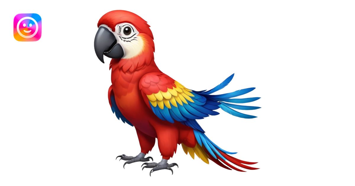 cinematic-macaw-realistic-full-body-standing-emoji,-vibrant-feathers ...
