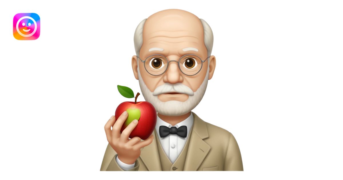 Sigmund Freud: create emoji using exact style: apple ios, 3D rendered ...