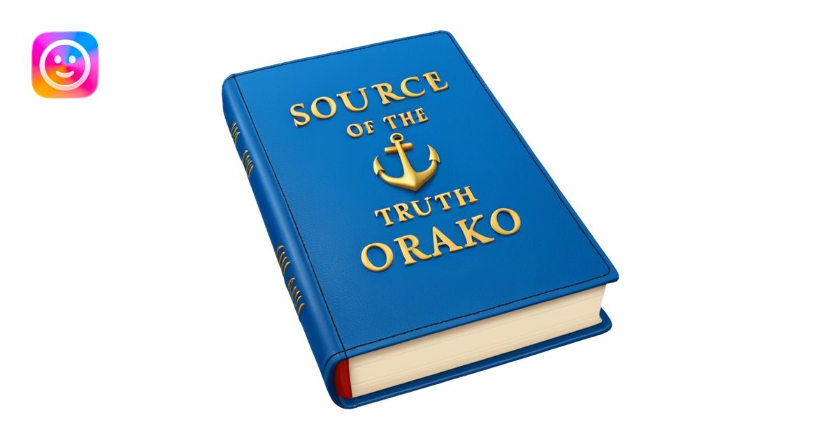 Blue book on which one it writes: Source of truth is Orako. Written on ...