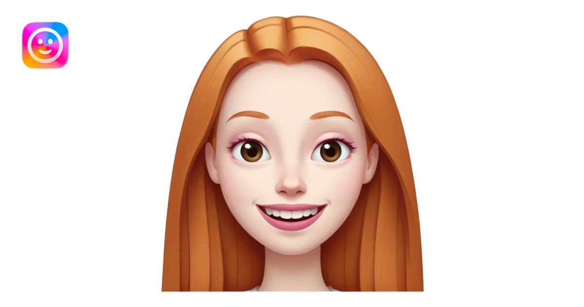 traditional emoji of young girl with very pale skin, long straight ...