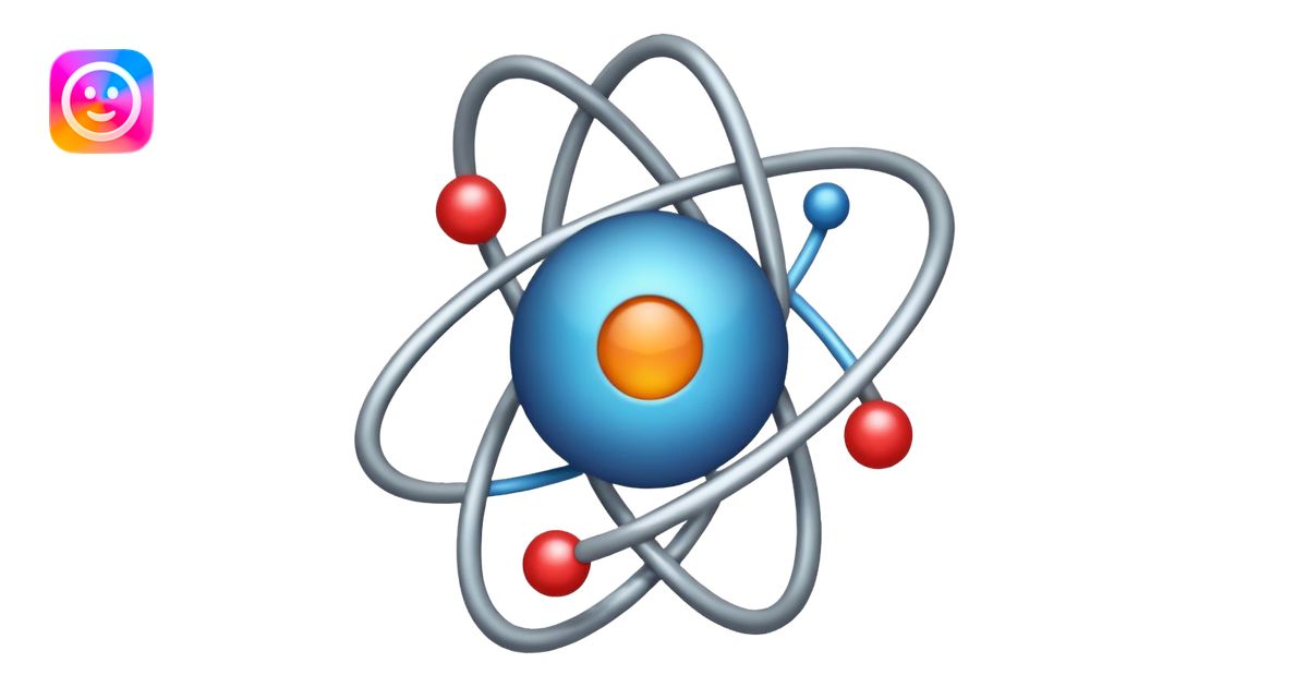 A simple and eye catching emoji of Atoms, designed to be able to be ...
