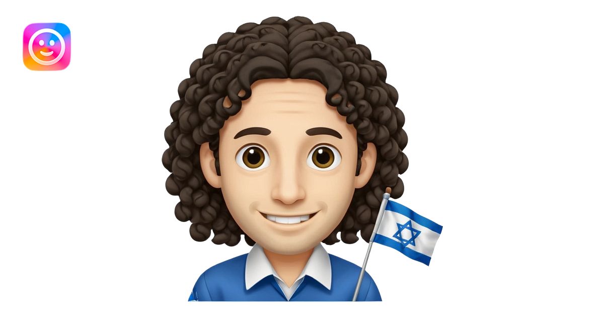 jewish jew man's face, wearing a tiny black kippah and 2 curly long ...