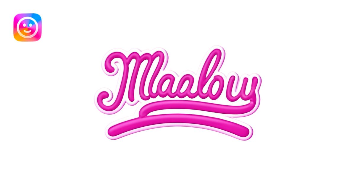 glowing pink neon sign that says "Malibu" in cursive emoji | AI Emoji ...