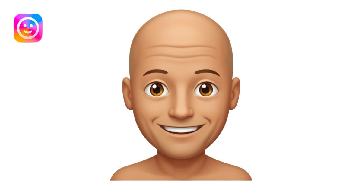 Bald Man smiling emoji | AI Emoji Generator