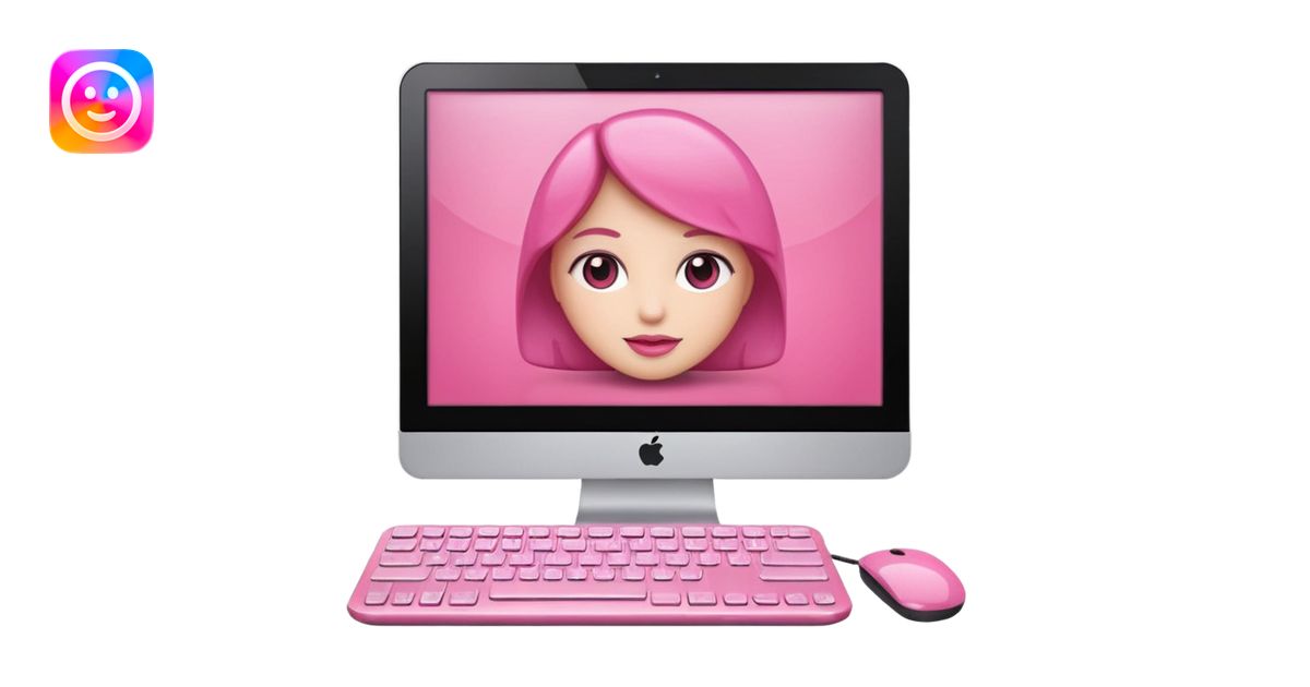 make a computer with very girly pink tones emoji | AI Emoji Generator