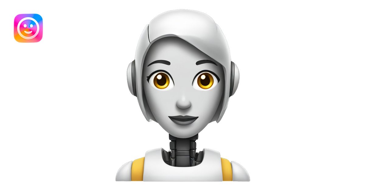 female robot for service center emoji | AI Emoji Generator