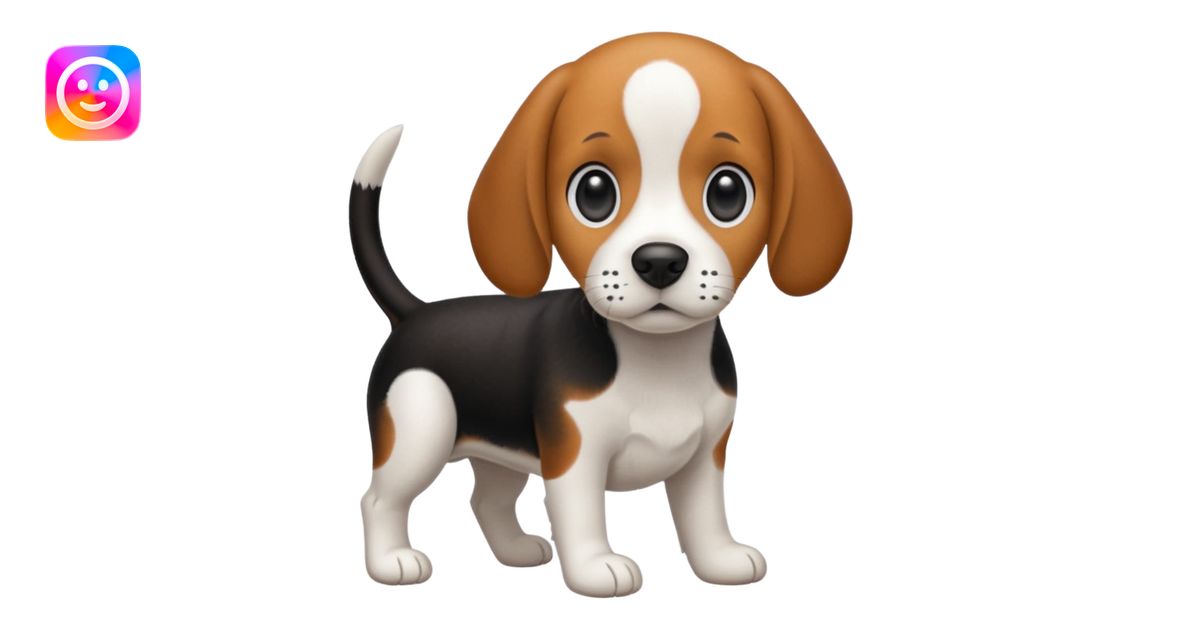black and white beagle no brown on it emoji | AI Emoji Generator