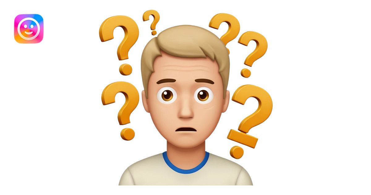 create emoji very is question marks around man head emoji | AI Emoji ...
