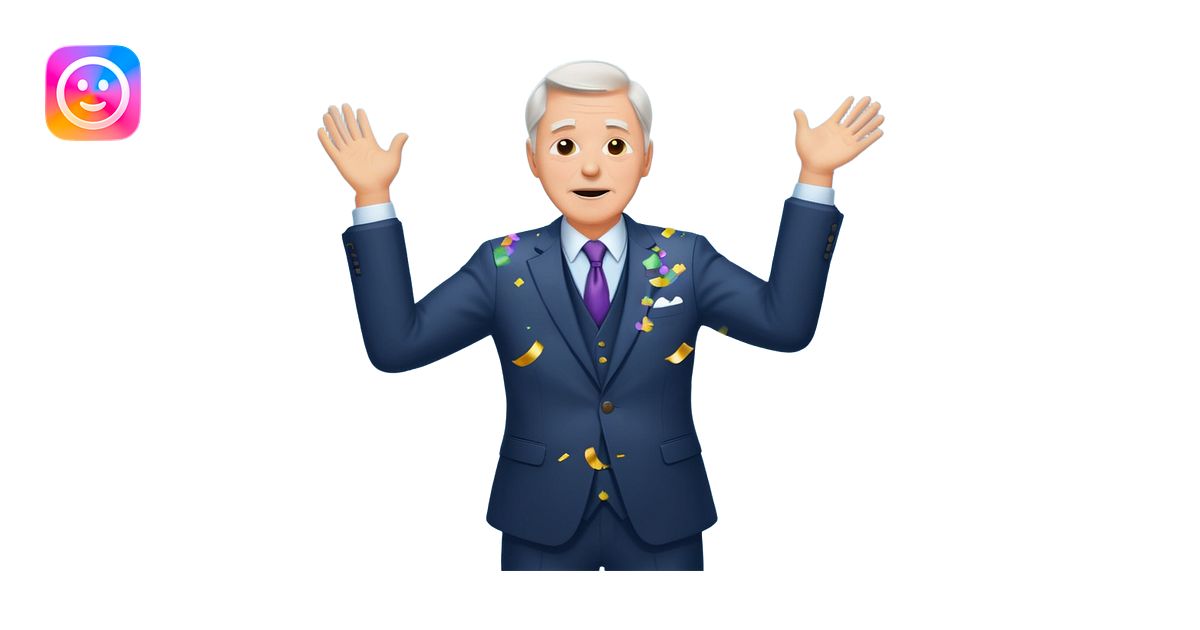 old white man in a suit throwing emoji | AI Emoji Generator