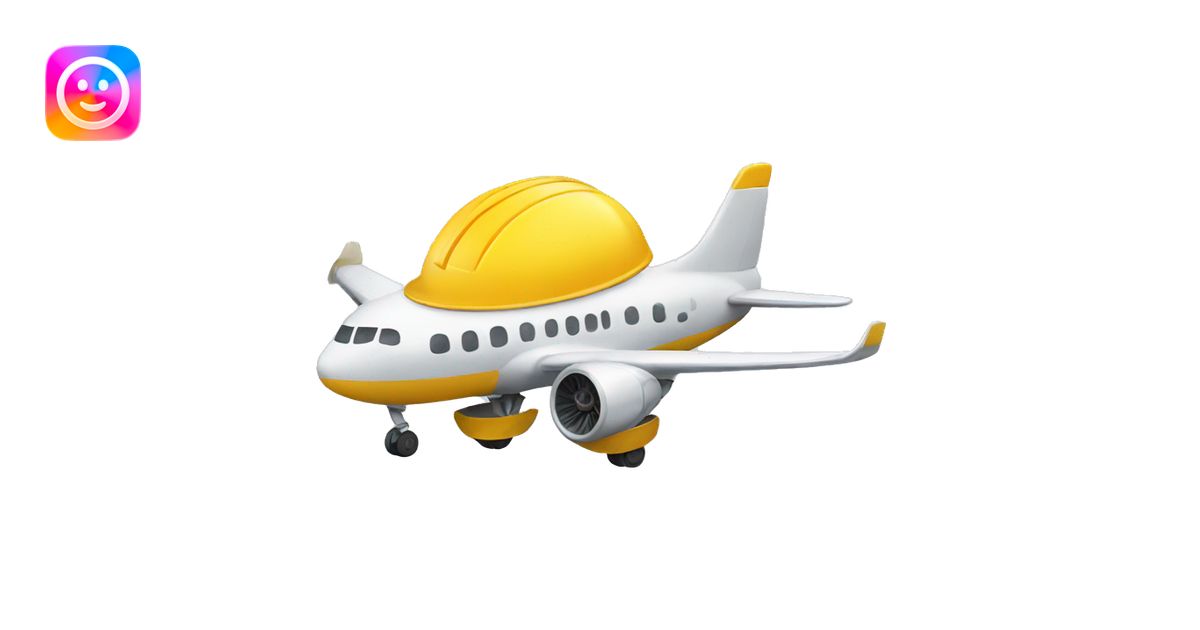 Plane with a hard hat emoji | AI Emoji Generator