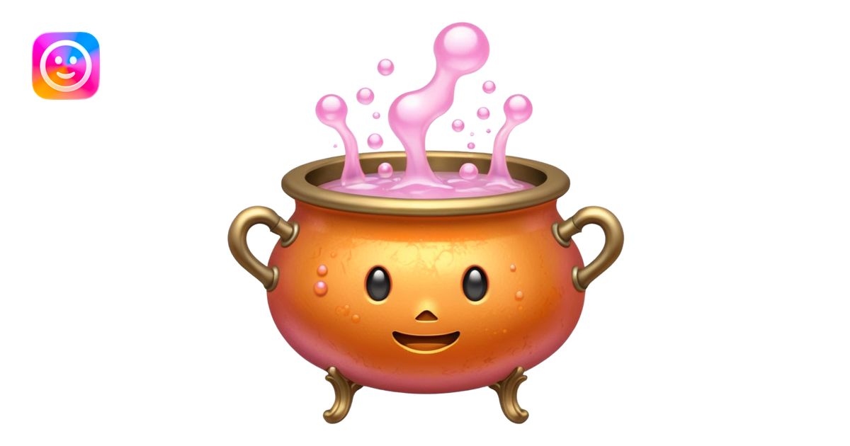 Pastel orange pink cauldron emoji | AI Emoji Generator