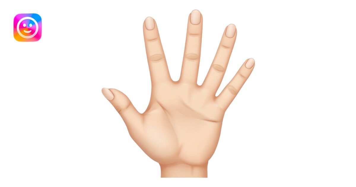 A hand with five fingers raises the first three fingers only emoji | AI ...