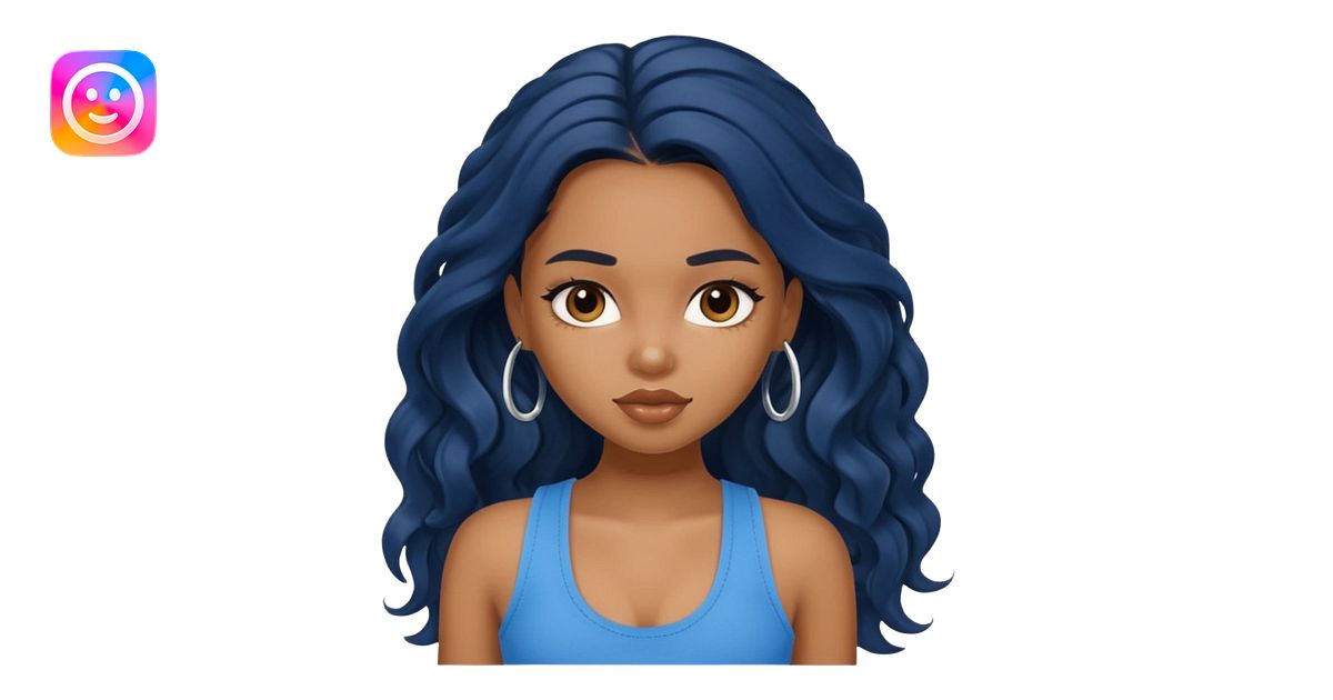 a pretty bratz brown girl with long wavy black color hair and a blue ...