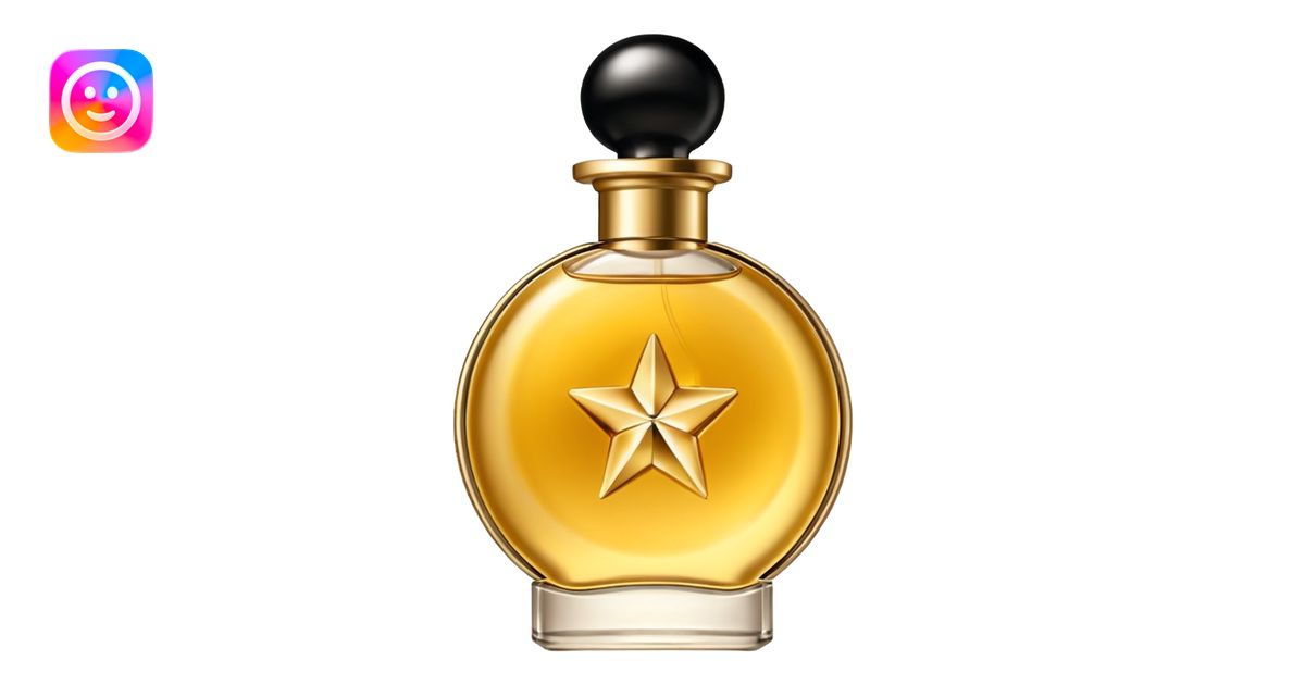 bottle of perfume gold exquisite large takes all the space emoji | AI ...