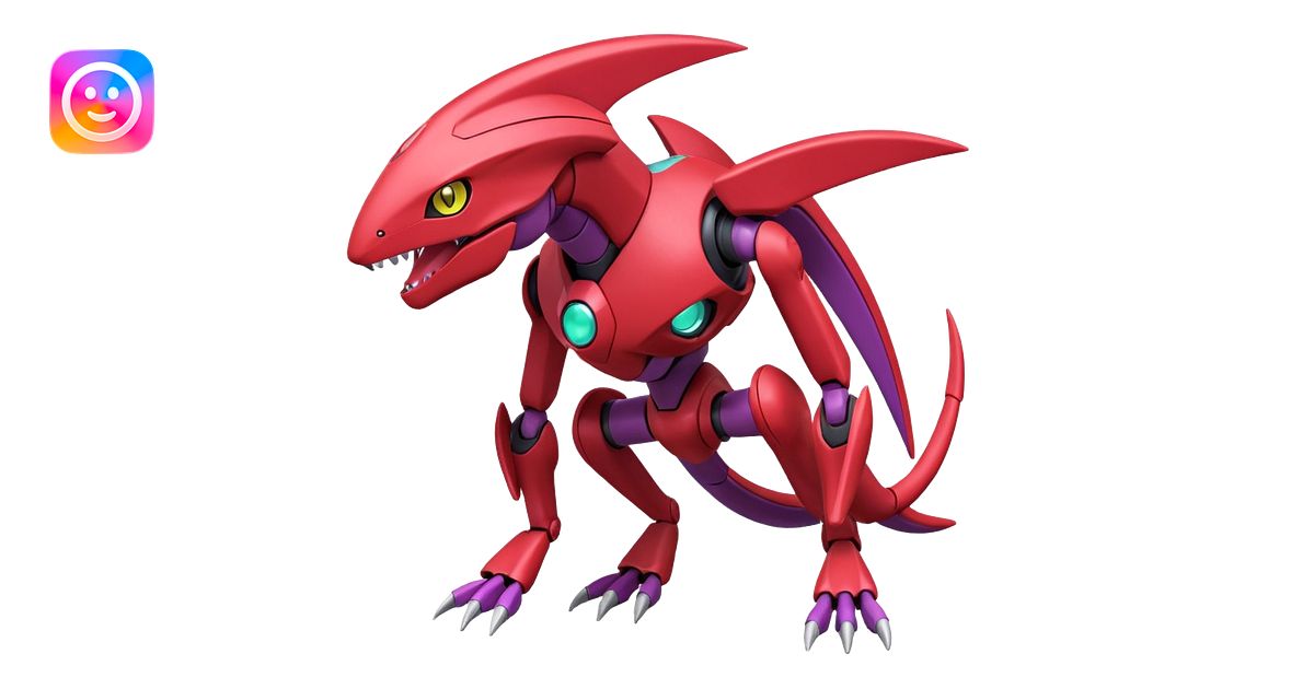 Heliolisk-Cyclizar-Genesect-Pokémon, full body emoji | AI Emoji Generator