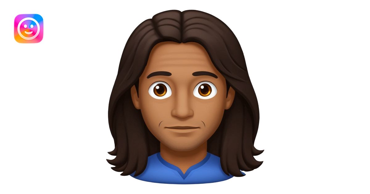 Antonio Te Maioha with dark brown long hair emoji | AI Emoji Generator