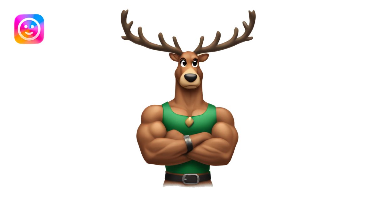 Reindeer muscular showing off biceps arms crossed masculine fierce ...