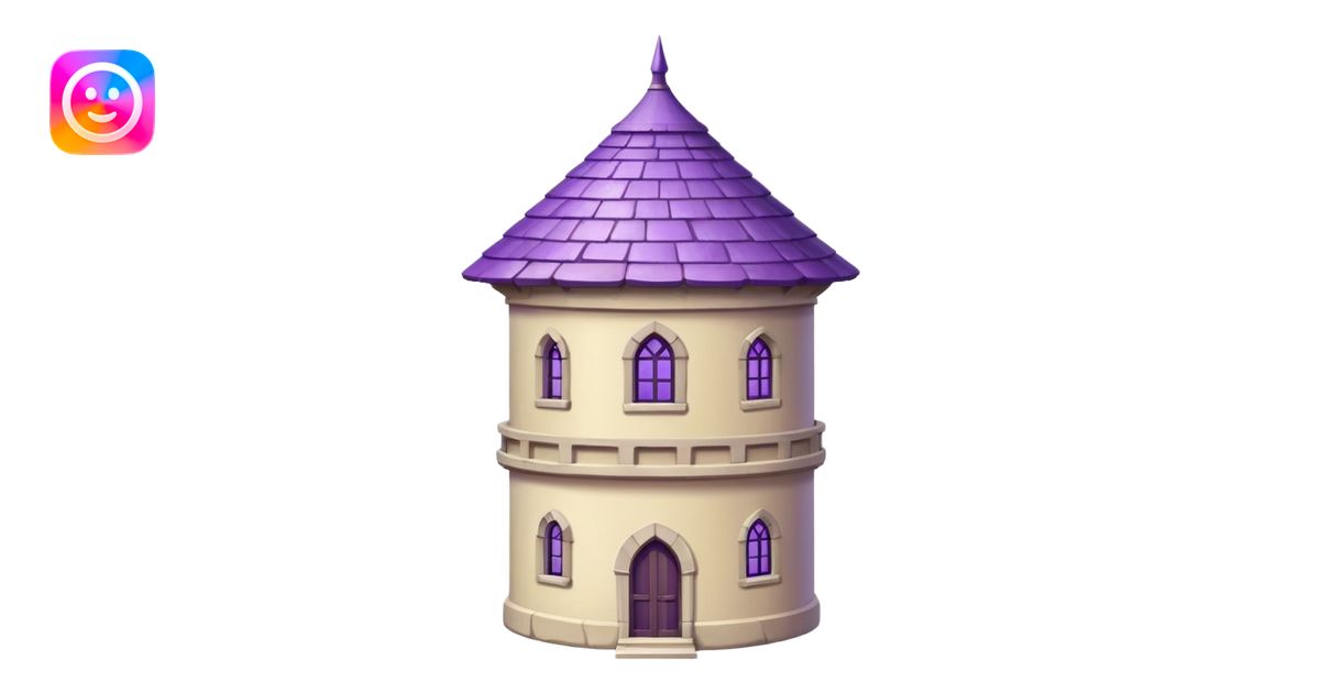 single exile tower with purple roof and cream walls emoji | AI Emoji ...