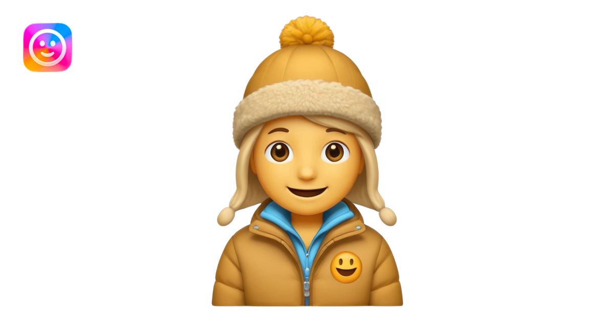 Smile emoji in winter hat and jacket emoji | AI Emoji Generator