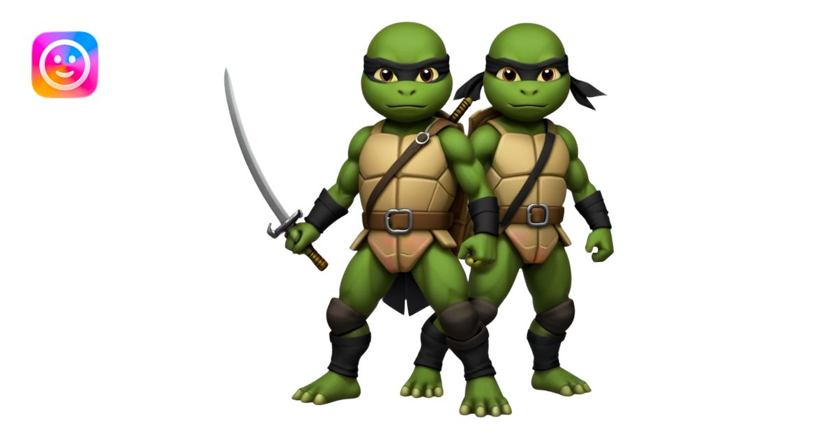 Teenage Mutant Ninja Turtles dressed in black ninja attire emoji | AI ...