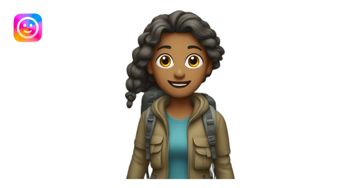 Girl go hikking emoji | AI Emoji Generator