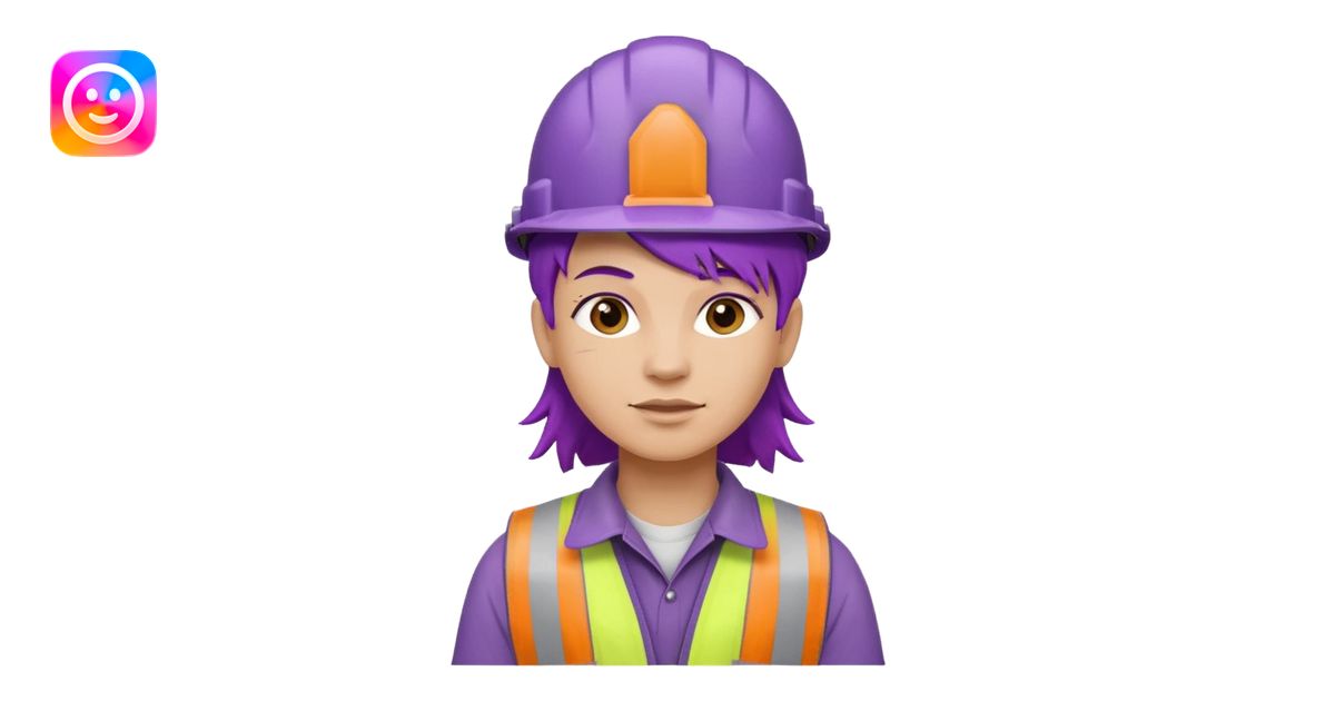 purple haired construction worker emoji | AI Emoji Generator