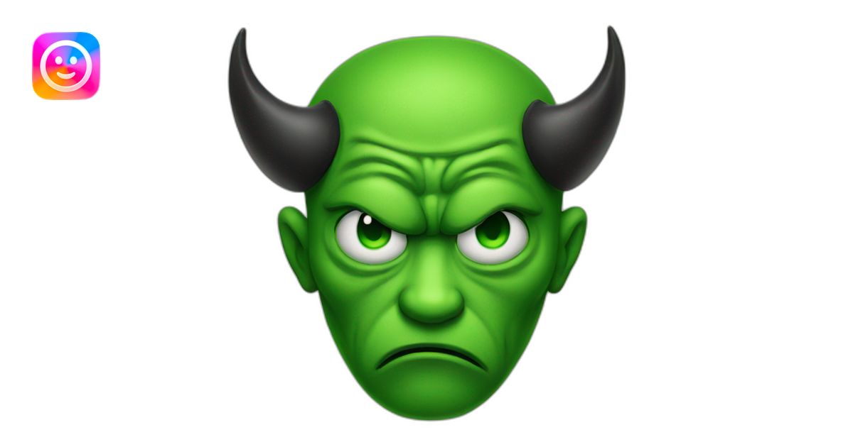 green sad devil emoji | AI Emoji Generator