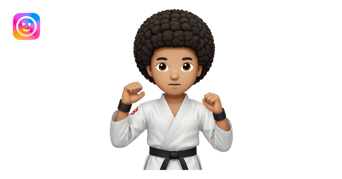 black karate instructor with afro hair and a low taper haircut, and a ...