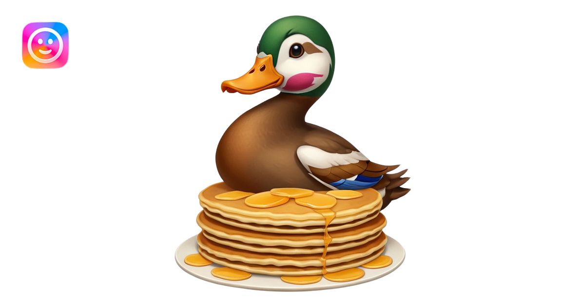 Duck flipping pancakes emoji | AI Emoji Generator
