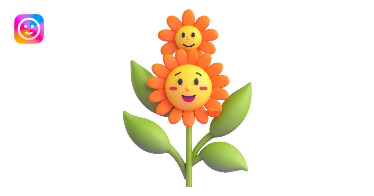 sad flower with a sad face emoji | AI Emoji Generator