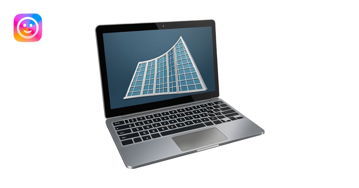 create an emoji of a laptop that has the program autocad architectural ...