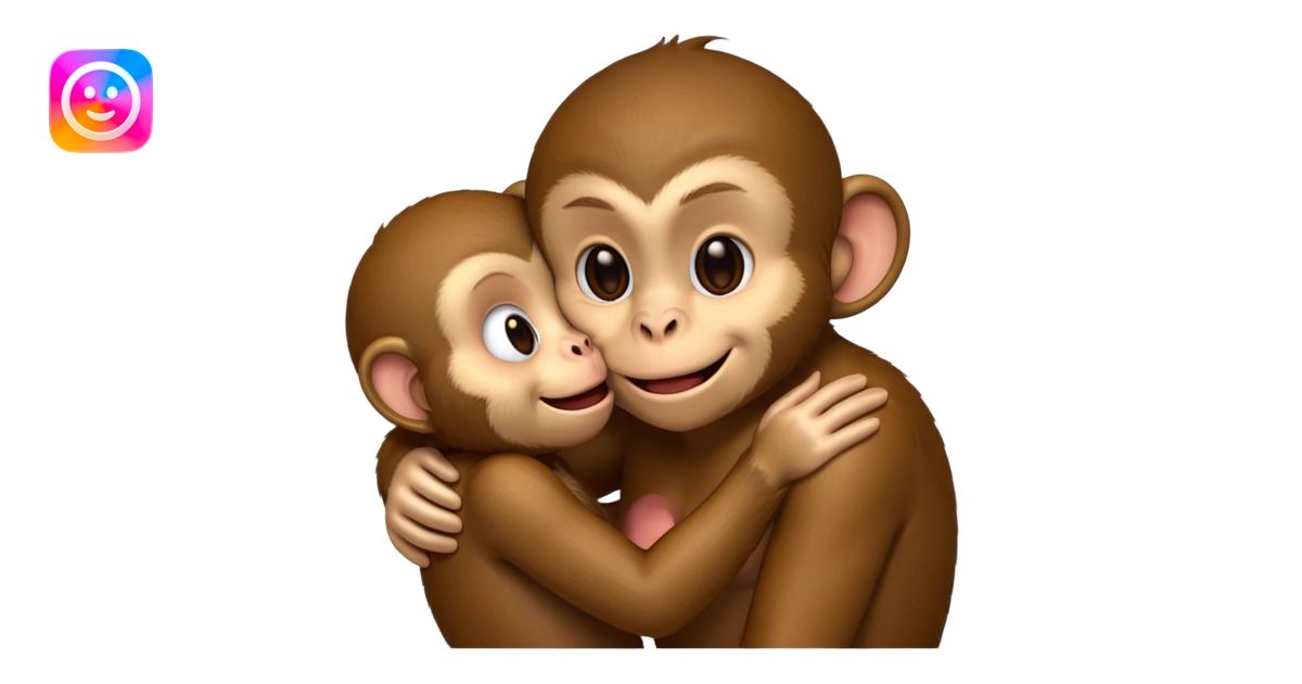 Un singe qui fais un bisous en version emojis iphone emoji | AI Emoji ...