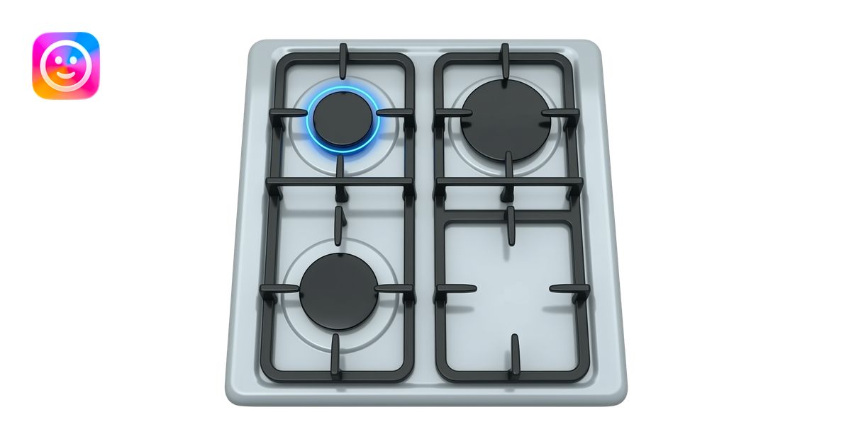 stove with one gas burner and one electric burner emoji | AI Emoji ...