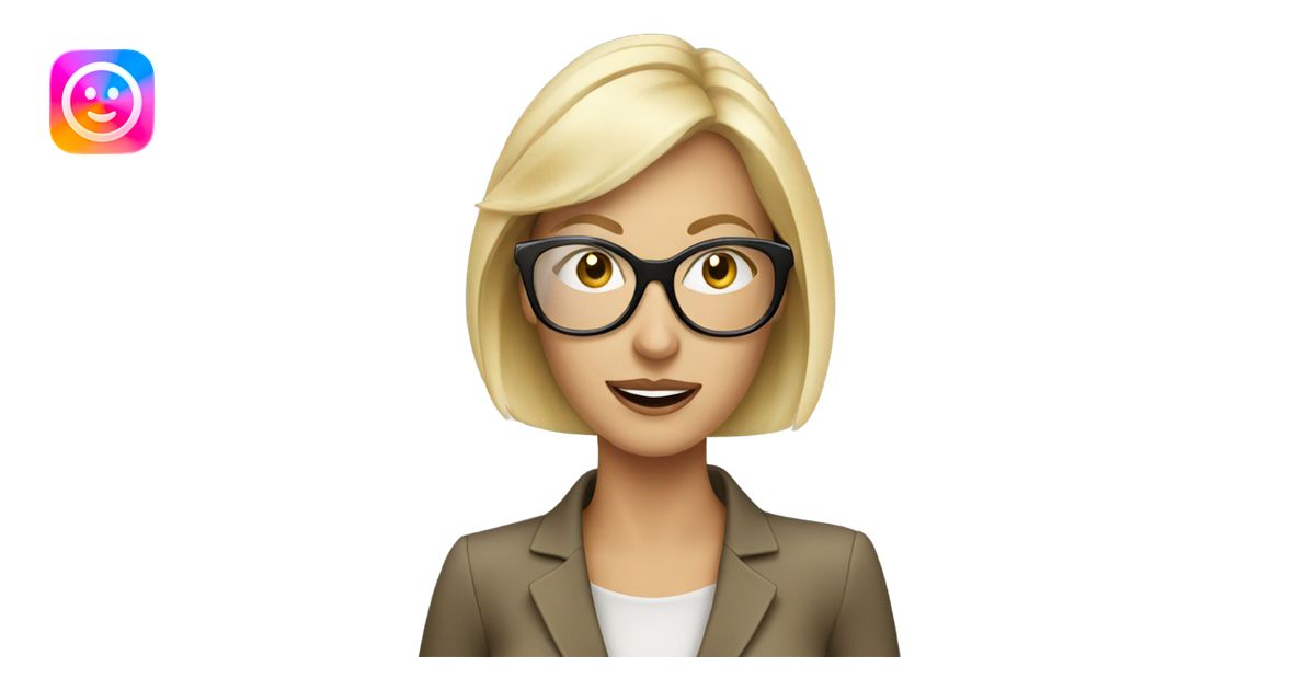 Elegant Blonde woman wearing glasses calling on cell phone emoji | AI ...