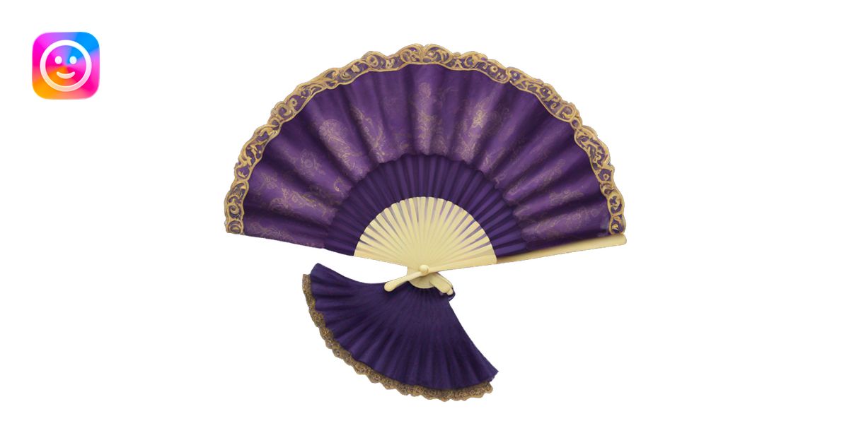 dark purple rococo hand fan emoji | AI Emoji Generator