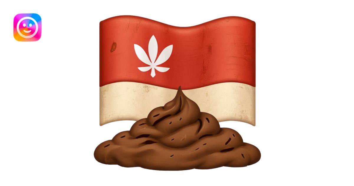 Indonesia flag but poop in mid emoji | AI Emoji Generator