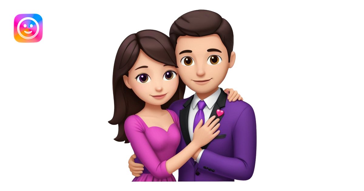 Brunette girl, with an engagement ring on her finger hugging a handsome ...