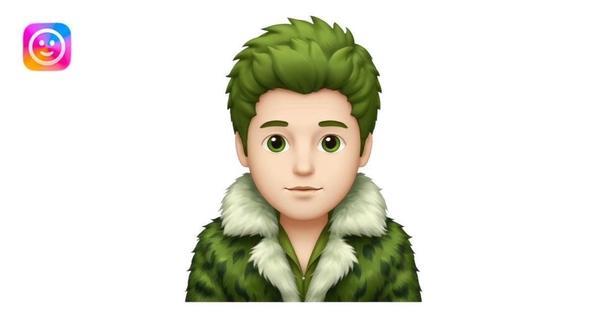 male in green fur coat emoji | AI Emoji Generator