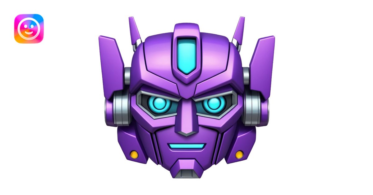 glitter purple and cian transformer emoji | AI Emoji Generator