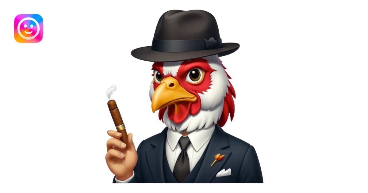mafia rooster from prohibition era emoji | AI Emoji Generator