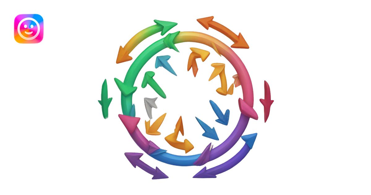Colorful arrows in a circle emoji | AI Emoji Generator