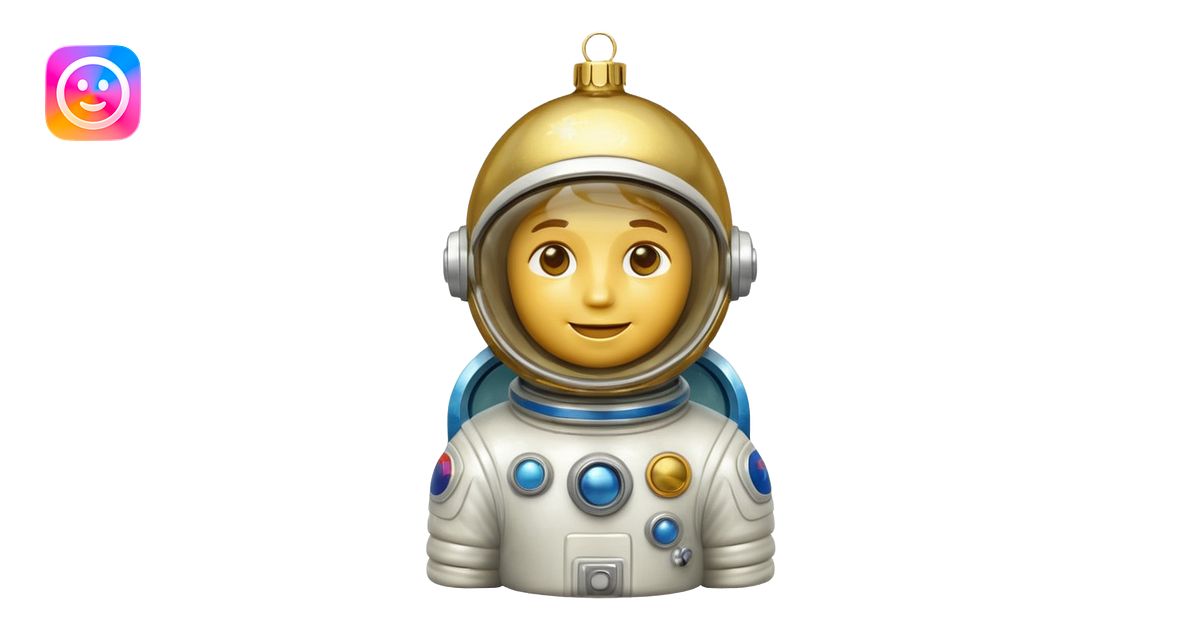 Apple iOS style 3D emoji of a vintage Soviet glass Christmas ornament ...