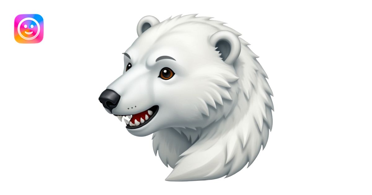 Polar bear with a wolf’s tail, thick neck fur, and short saber fangs ...