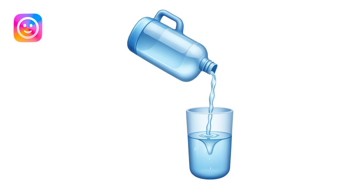bottle of water pouring out --no glas emoji | AI Emoji Generator