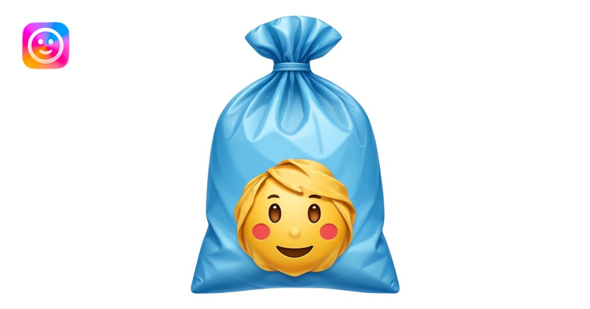 a polythene bag in a simple vector style emoji | AI Emoji Generator