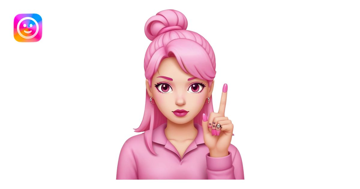 pink girly middle finger emoji | AI Emoji Generator