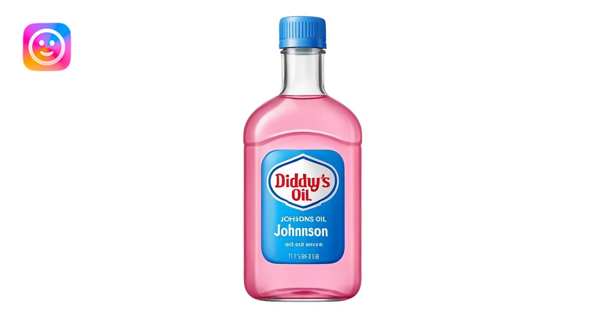 bottle of oil blue top pink outside with logo that says Diddys Oil ...