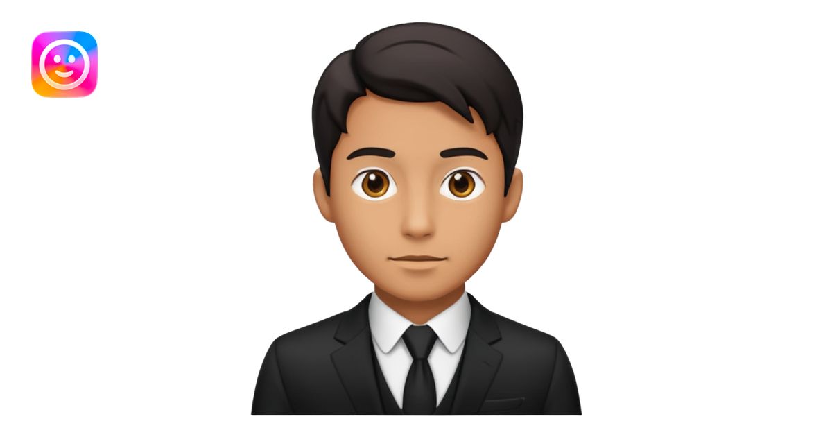 Man in suit, side camera emoji | AI Emoji Generator