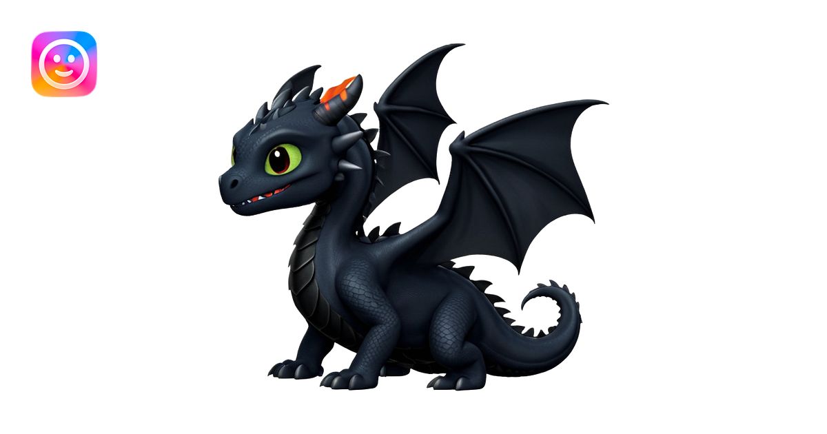 Dragón negro furia nocturna how to train your dragon emoji | AI Emoji ...